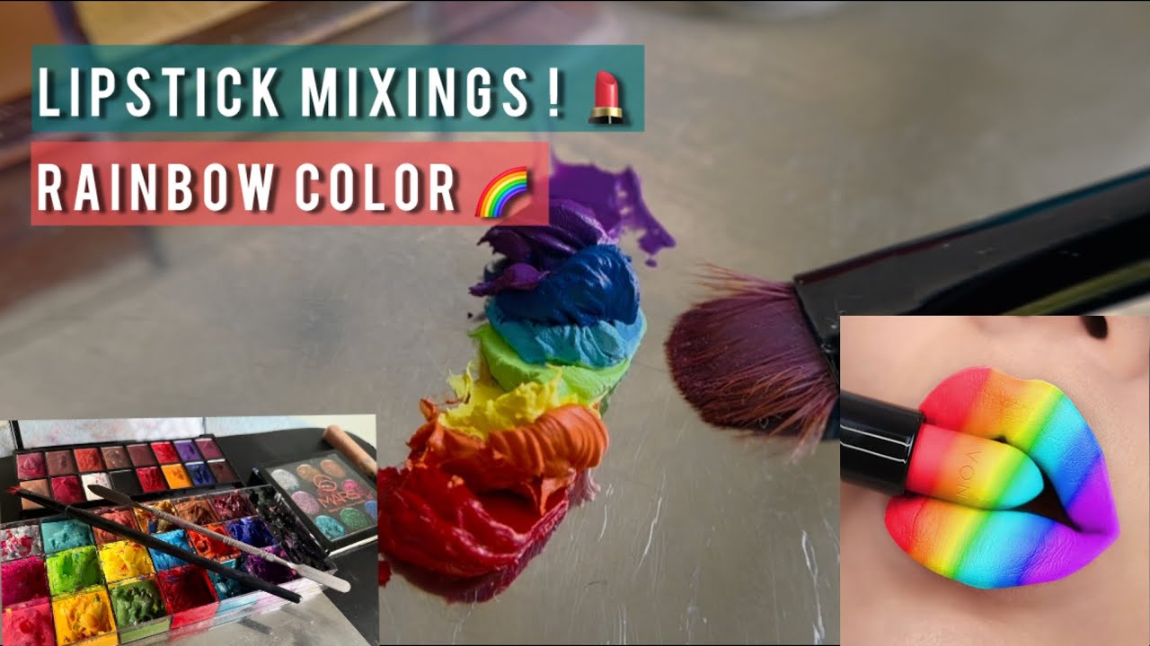 Creating the Perfect Rainbow Lipstick Mix!🌈 - YouTube