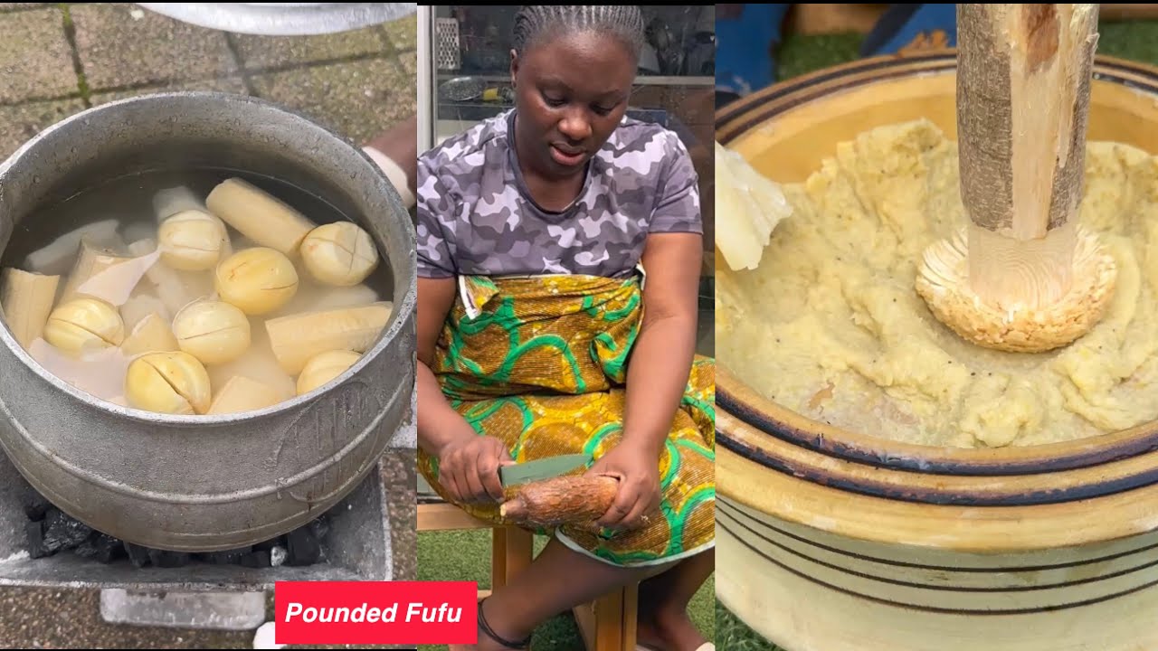 African Village Life || How to Pound Fufu Traditionally || Life Abroad ...