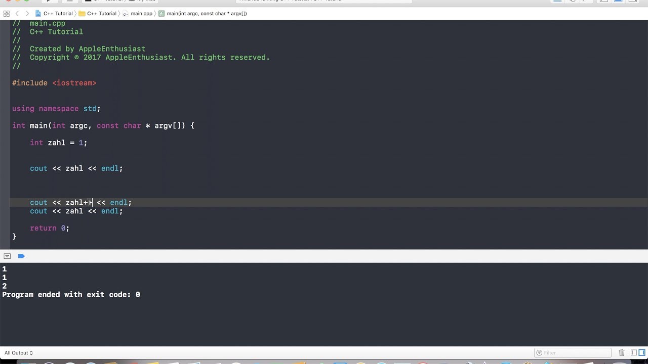 C Mit Xcode Programmieren Inkrementieren Und Dekrementieren Youtube