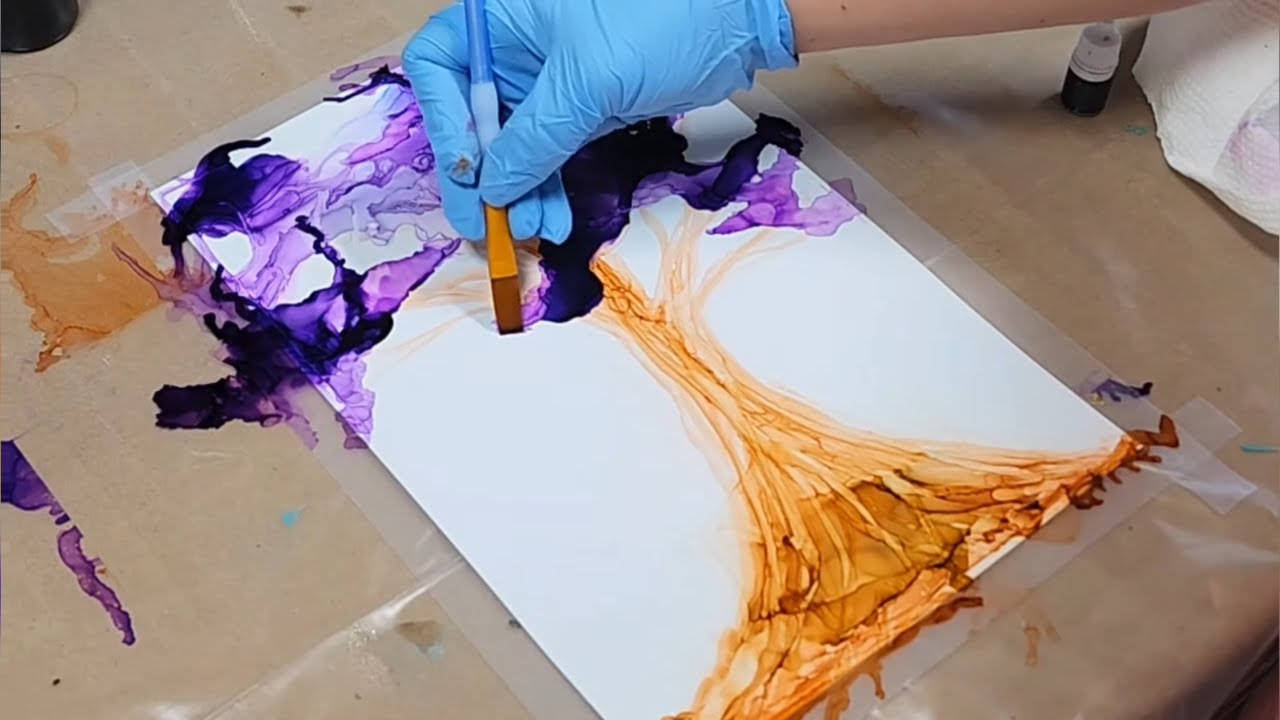 This Is How Easy It Is to Make Alcohol Ink Trees! - YouTube