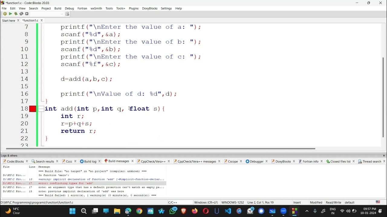 Function 07 C Programming Eimple Labs Youtube