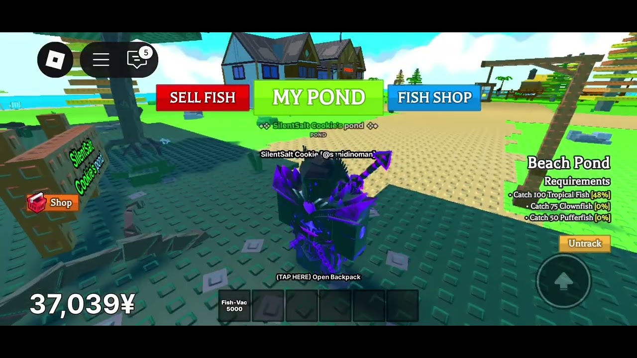 ITS SO BLINDING. Roblox grow a fish pond - YouTube
