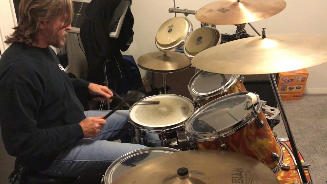 Latin influenced drum improv using Blastick brushes - YouTube