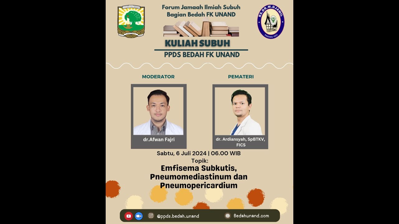 dr. Ardiansyah, SpBTKV, FICS - Emfisema subkutis, Pneumomediastinum ...