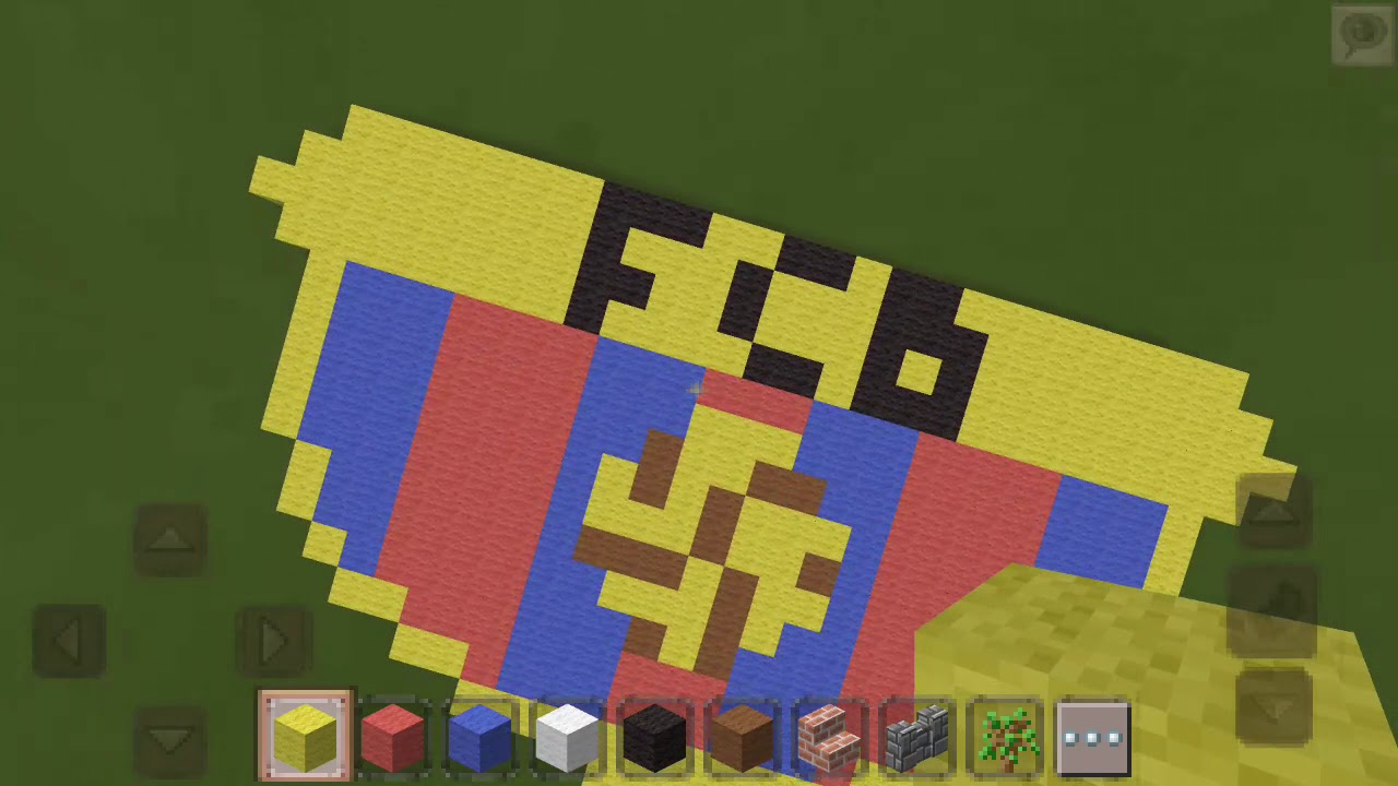 Como hacer el escudo del FC Barcelona en minecraft - YouTube