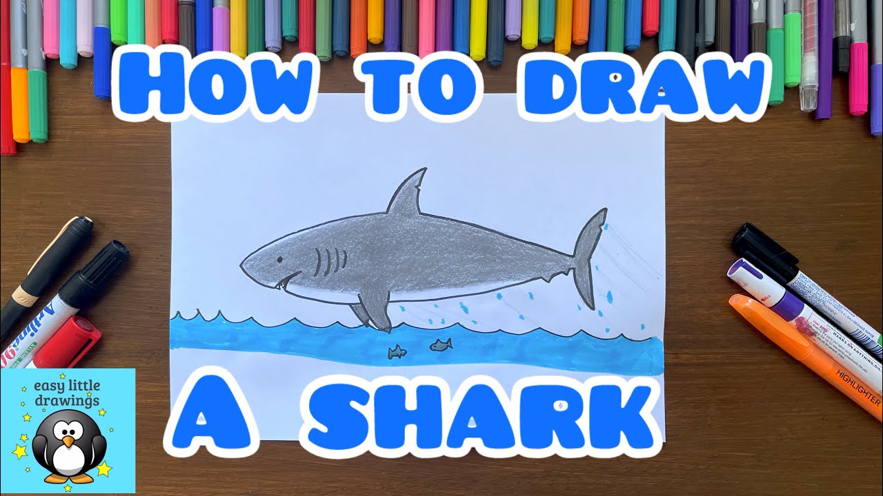 How To Draw A Shark Jumping - YouTube