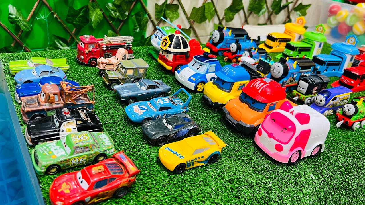 Robocar Poli, Amber, Roy, Lifty, Helly, Disney Car Convoy, Lightning ...