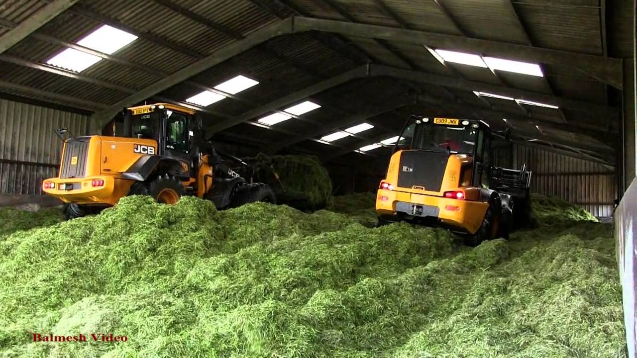 Silage Pit Work with Two JCBs. - YouTube