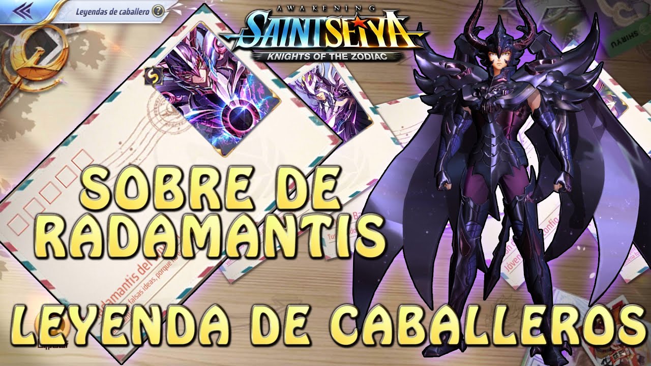 SOBRE DE RADAMANTIS! PELEAS Y EXPLICACION! LEYENDA DE CABALLEROS! Saint ...