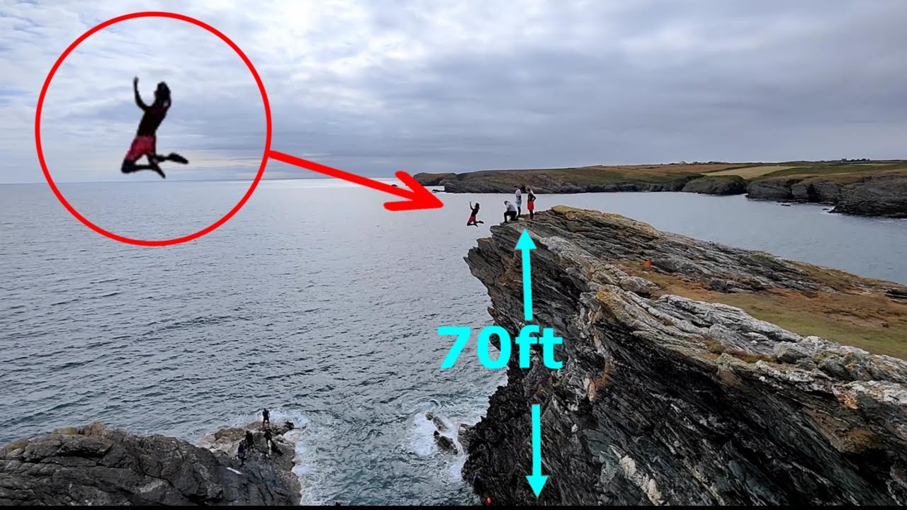 Cliff Jumping In Wales - 70ft - YouTube
