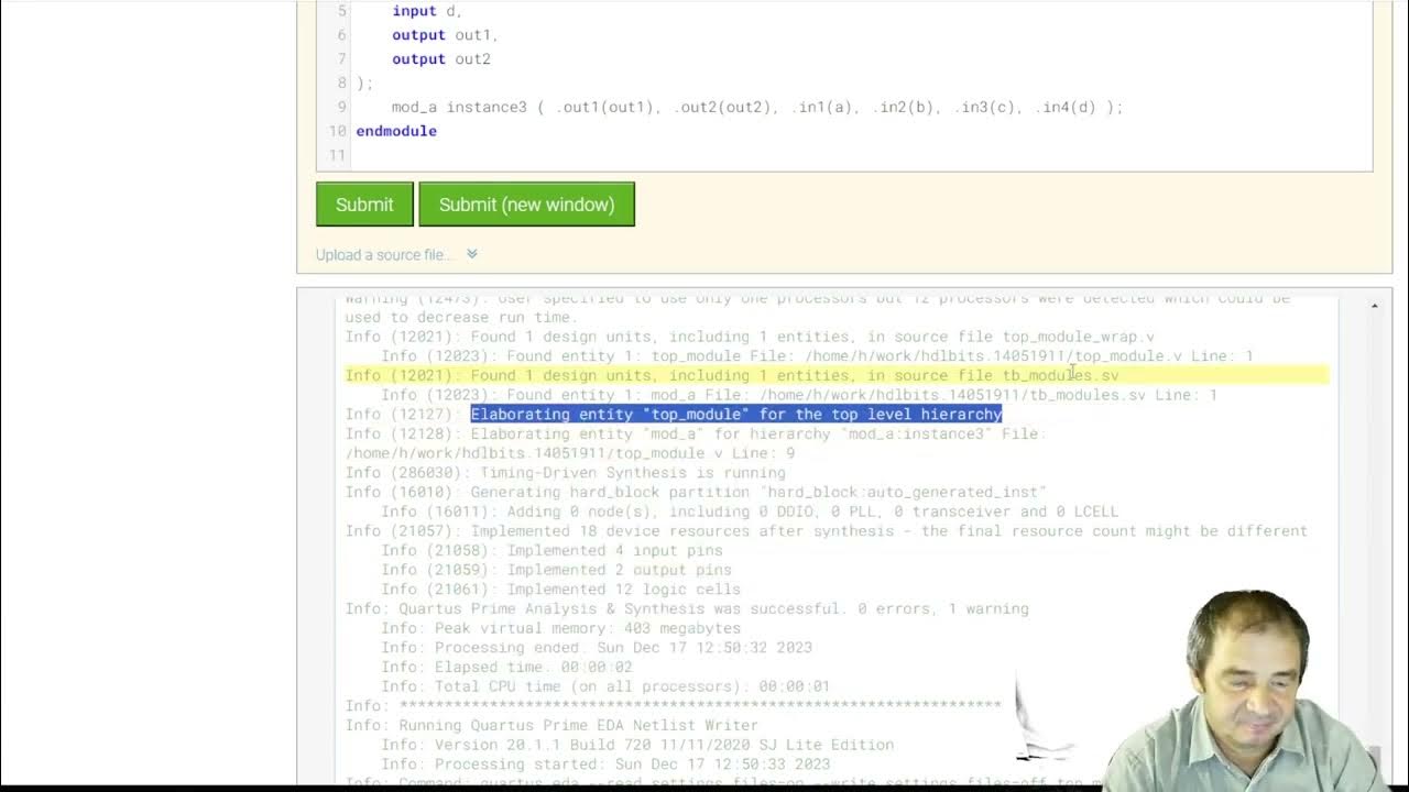 Verilog курс с HDLBits! Иерархия в Verilog, узнал как подключать порта по имени порта! 2023 12 ...