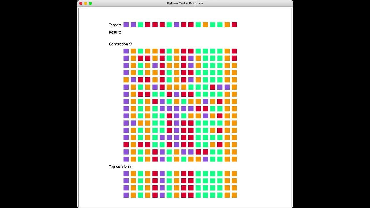 Genetic Algorithm Visualization By Turtle Graphics Youtube
