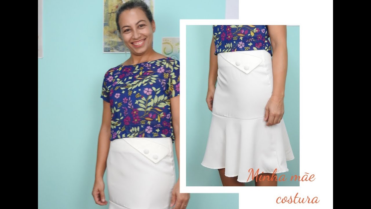 COSTURANDO SAIA COM DETALHES NA PALA - YouTube