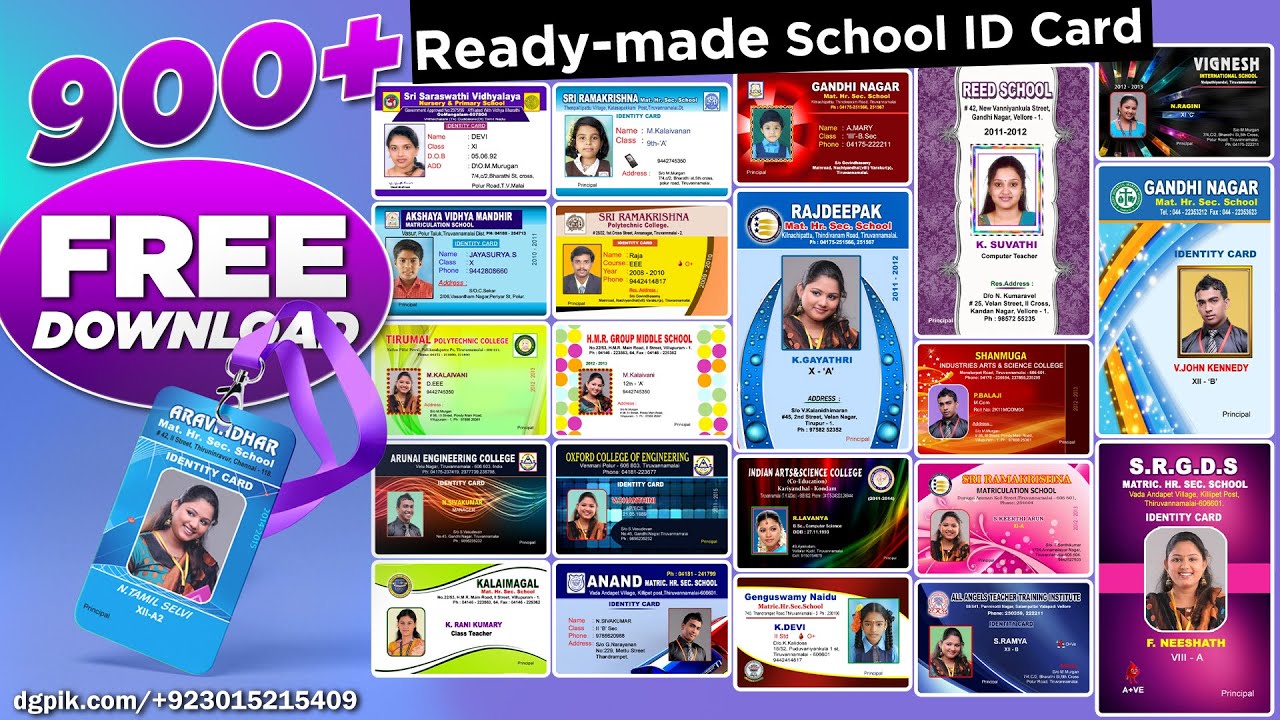 900+ Ready-Made School ID Card Editable PSD Templates Pack Free ...