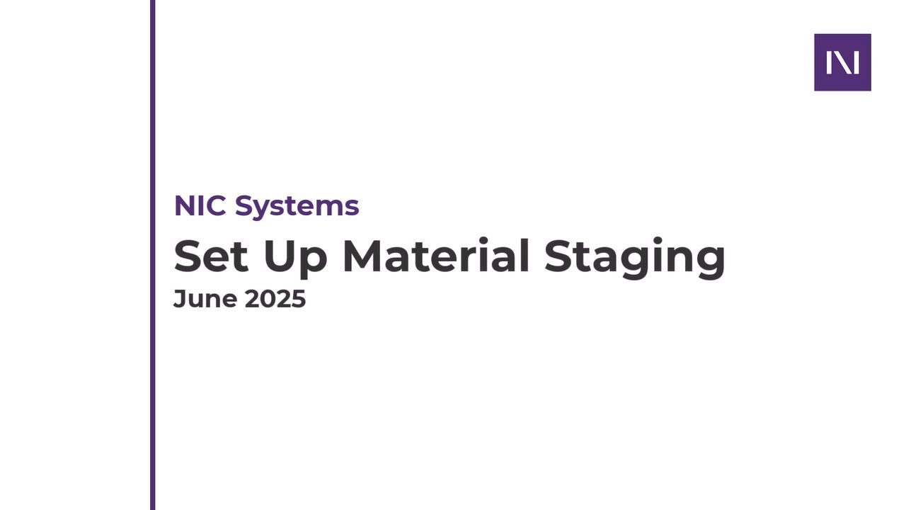 Set Up Material Staging - YouTube