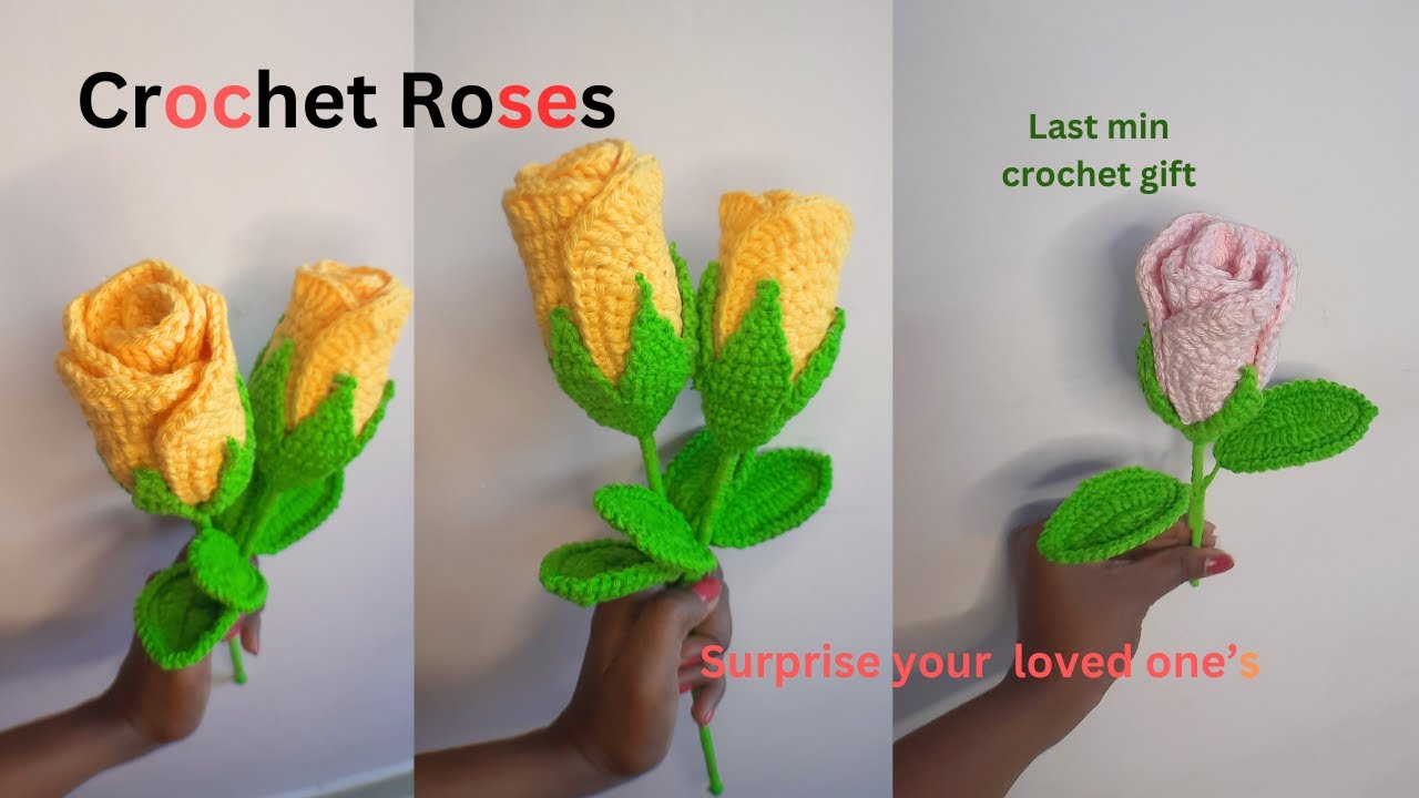 Rose Crochet Pattern Free Long Stem Rose Crochet Pattern Crochet