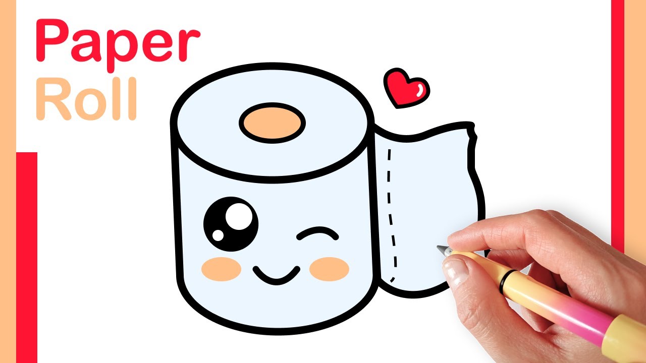 How to draw a cute PAPER ROLL Easy Step by step | #drawing #easy #cute ...