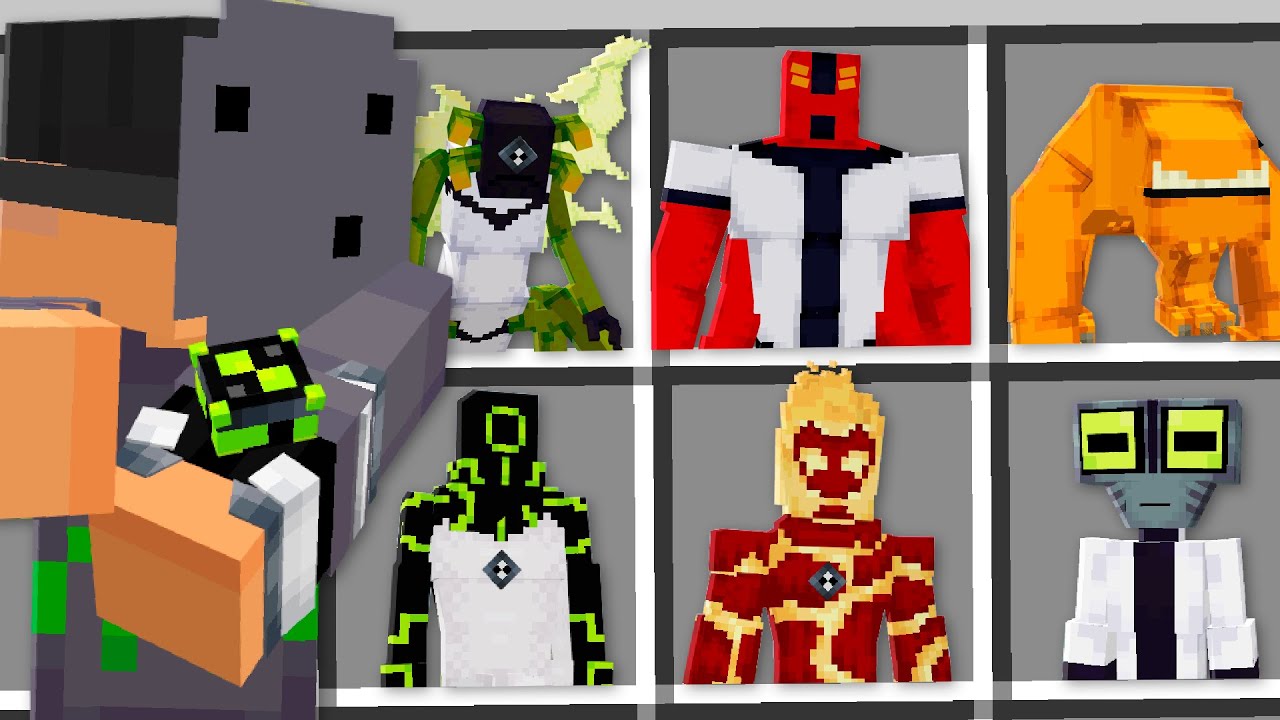 TODOS OS ALIENS DE BEN 10 ADICIONADOS NO MINECRAFT - YouTube