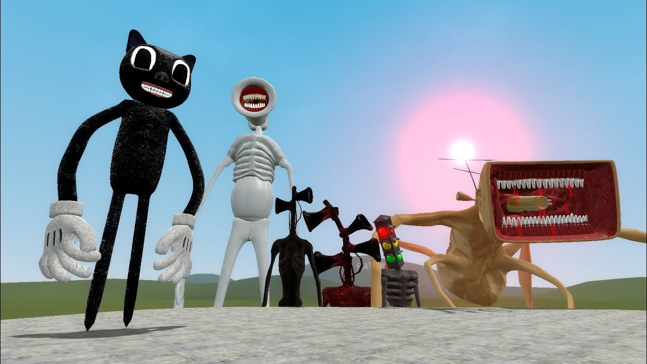 BIG CARTOON CAT VS AMONG US CREATURES!!! Garrys Mod Sand Box - YouTube