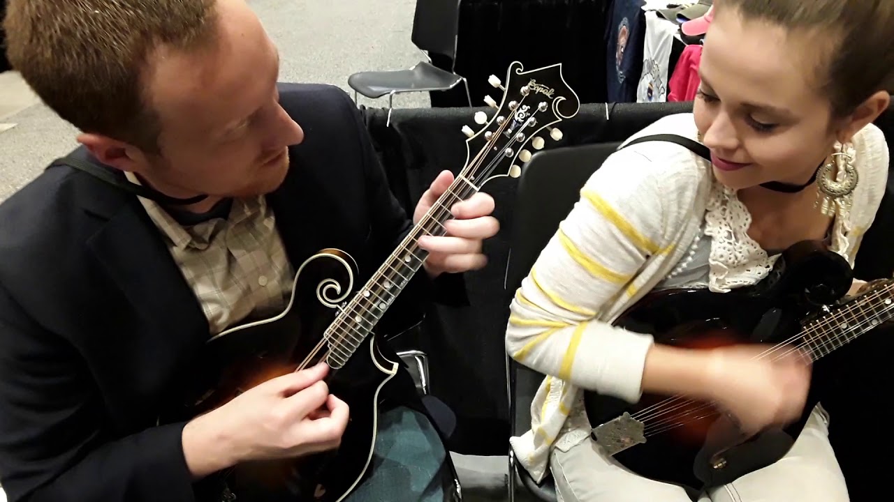 Sierra Hull, Ned Luberecki and Justin Moses playing Capek mandolins and ...