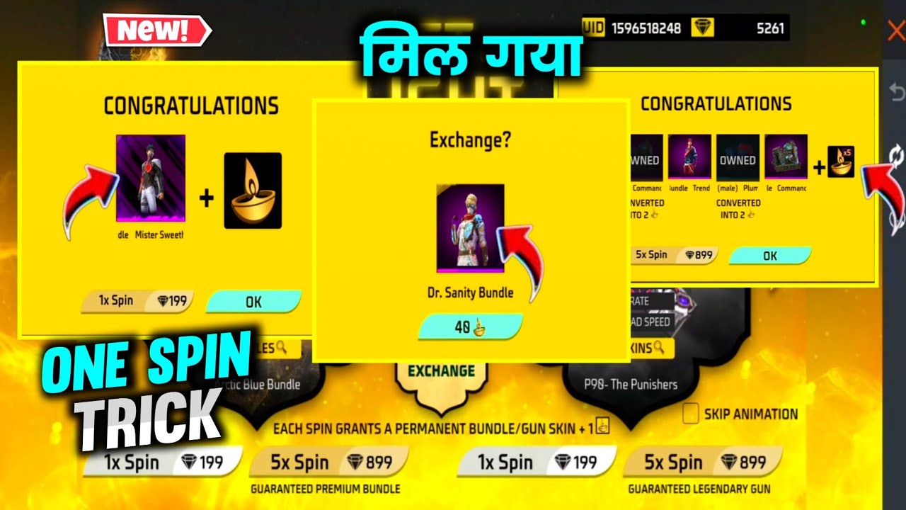 Free Fire Gift Of Light Event One Spin Trick |Total Kitna Diamonds ...