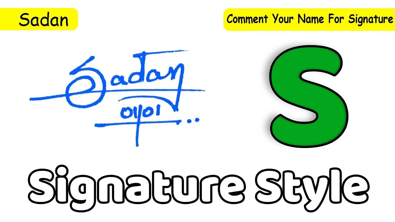 ️ Sadan Name Signature Style Request Done - YouTube