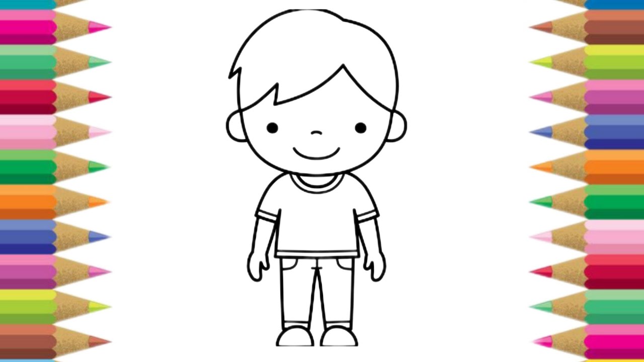 let's drawing and colouring cute boy ll step-by-step colour for kids ...