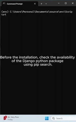 09 - How to Try Install Django Python Package Library using a pip search Microsoft Windows #tips ...