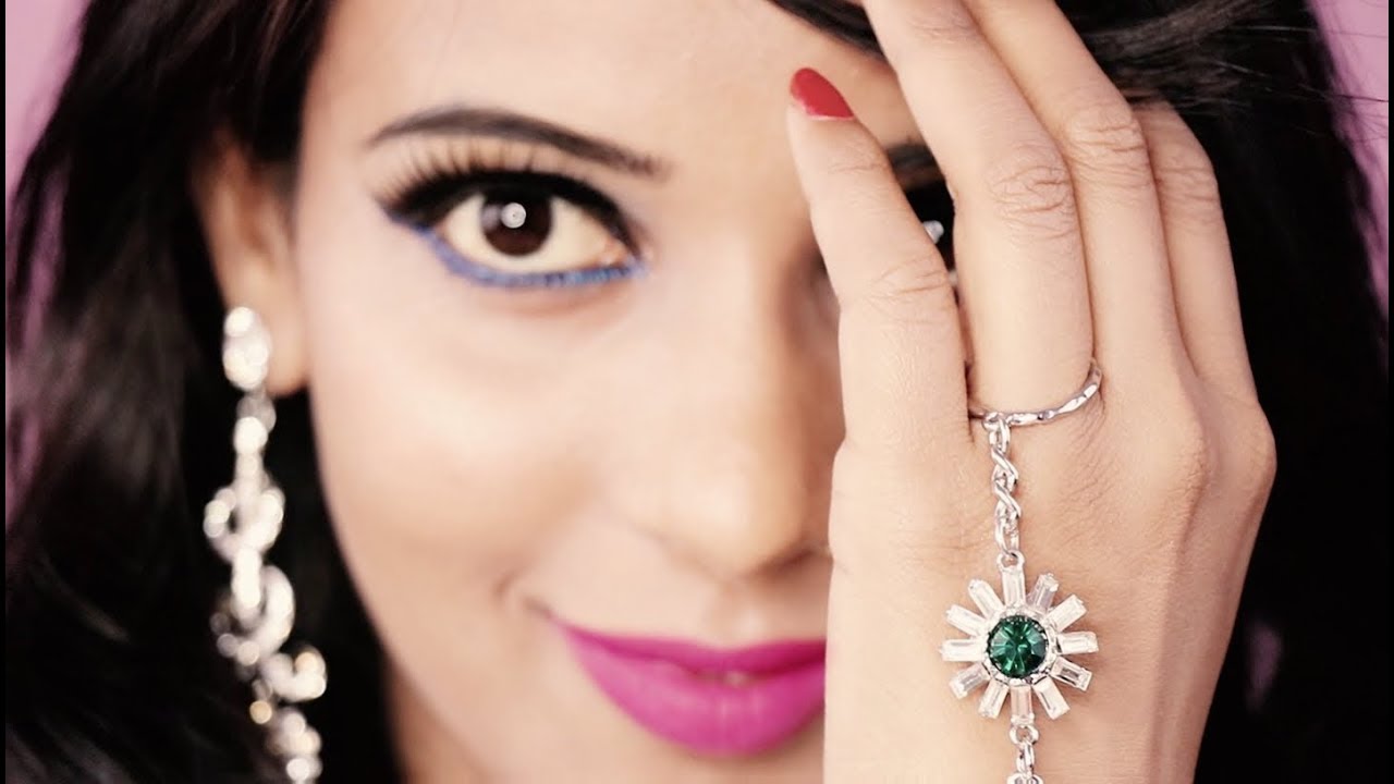 2018[ हिन्दी] INDO-WESTERN MAKEUP LOOK WITH MY GLAMOROUS EYES || BLACK ...