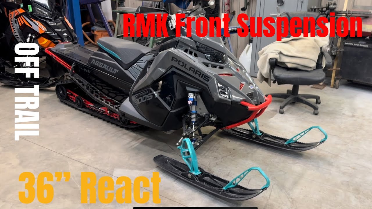 Polaris RMK 36" React Front End On Switchback Assault Matryx - YouTube