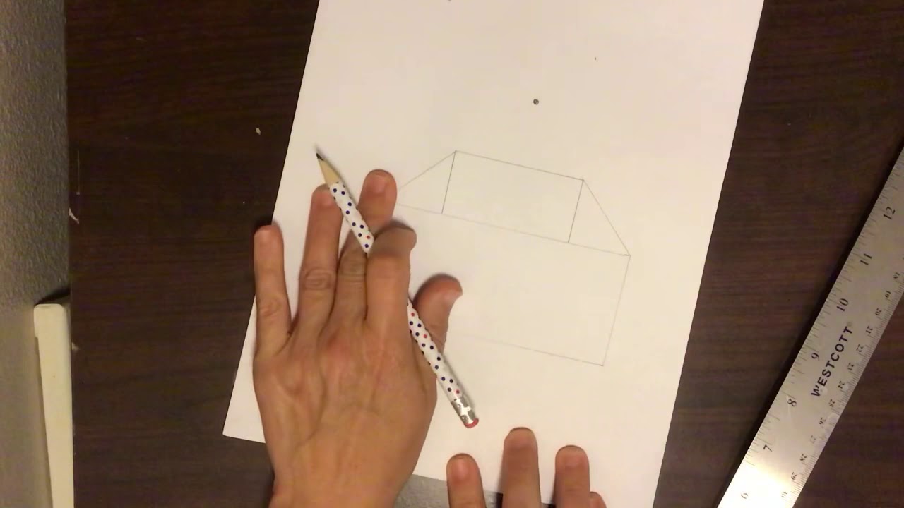 Drawing an open box with 1 pt. Perspective—LFCS art challenge - YouTube