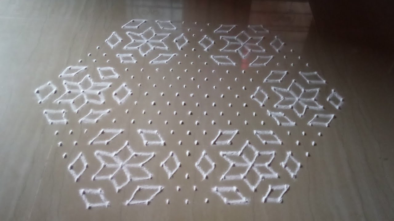ठिपक्यांची रांगोळी डिझाईन | festival rangoli | simple and easy rangoli ...