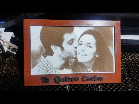 Corte y grabado láser de una fotografía en mdf 3mm corel láser - YouTube