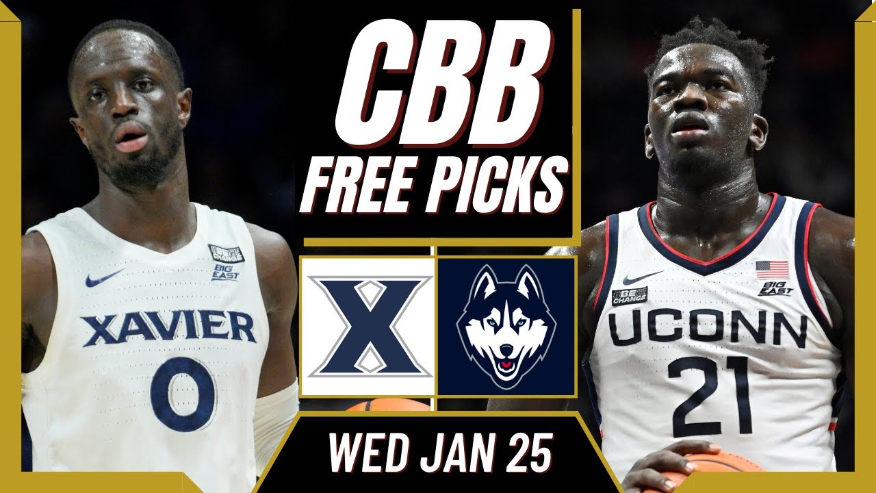 NCAA College Basketball Free Picks | XAVIER vs UCONN (1/25/23) NCAAB ...