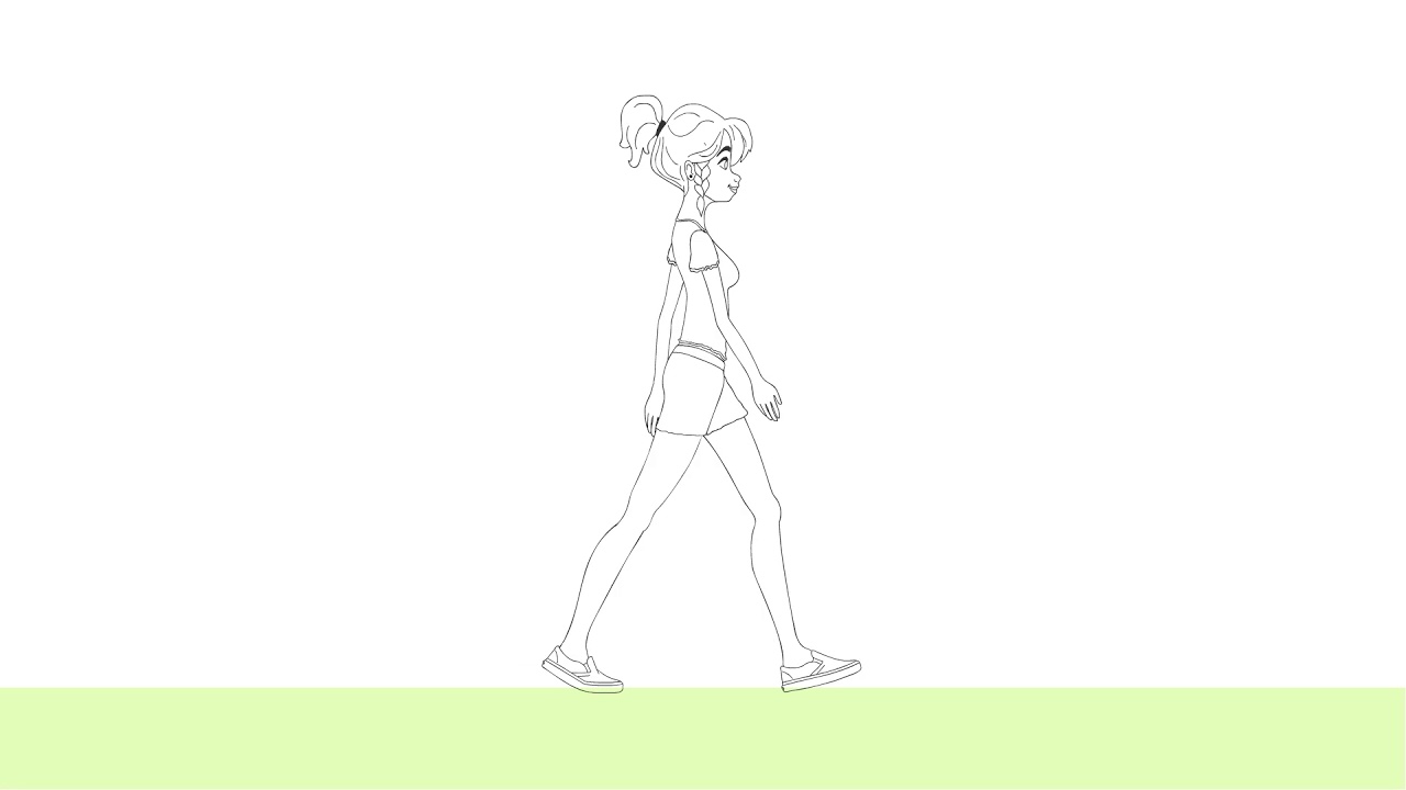 2D walk cycle nice clean up Rough - YouTube