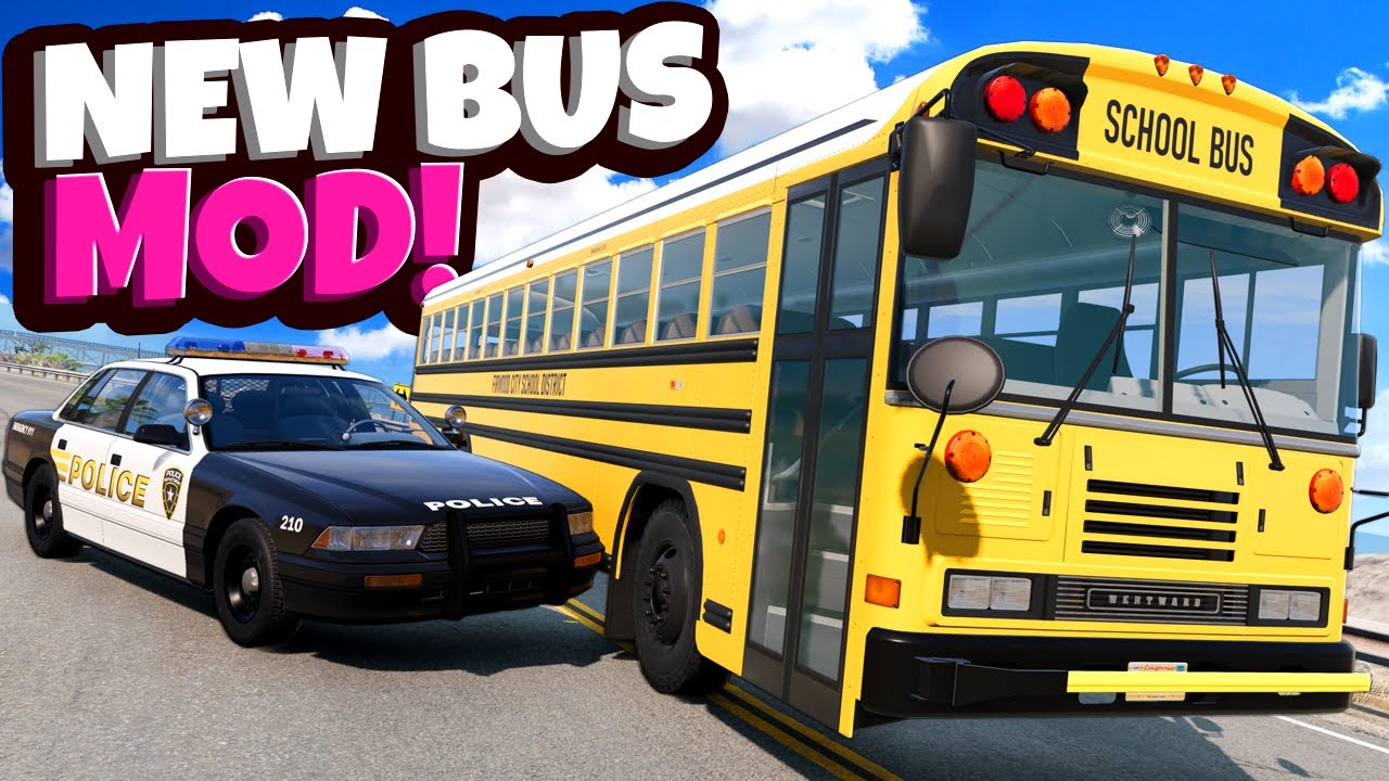 NEW School Bus Mod is Amazing for Police Chases in BeamNG Drive! - YouTube