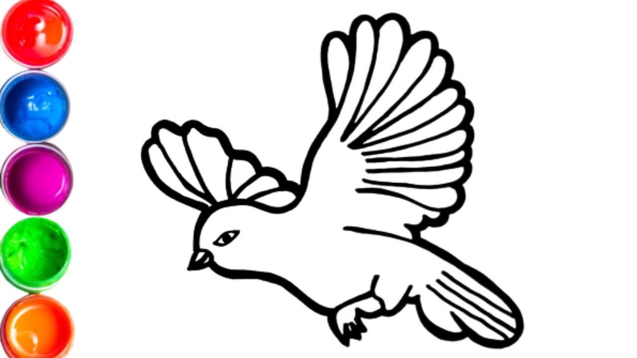 Learn to Draw Flying Bird, Drawing, Coloring, Painting for Kids ...