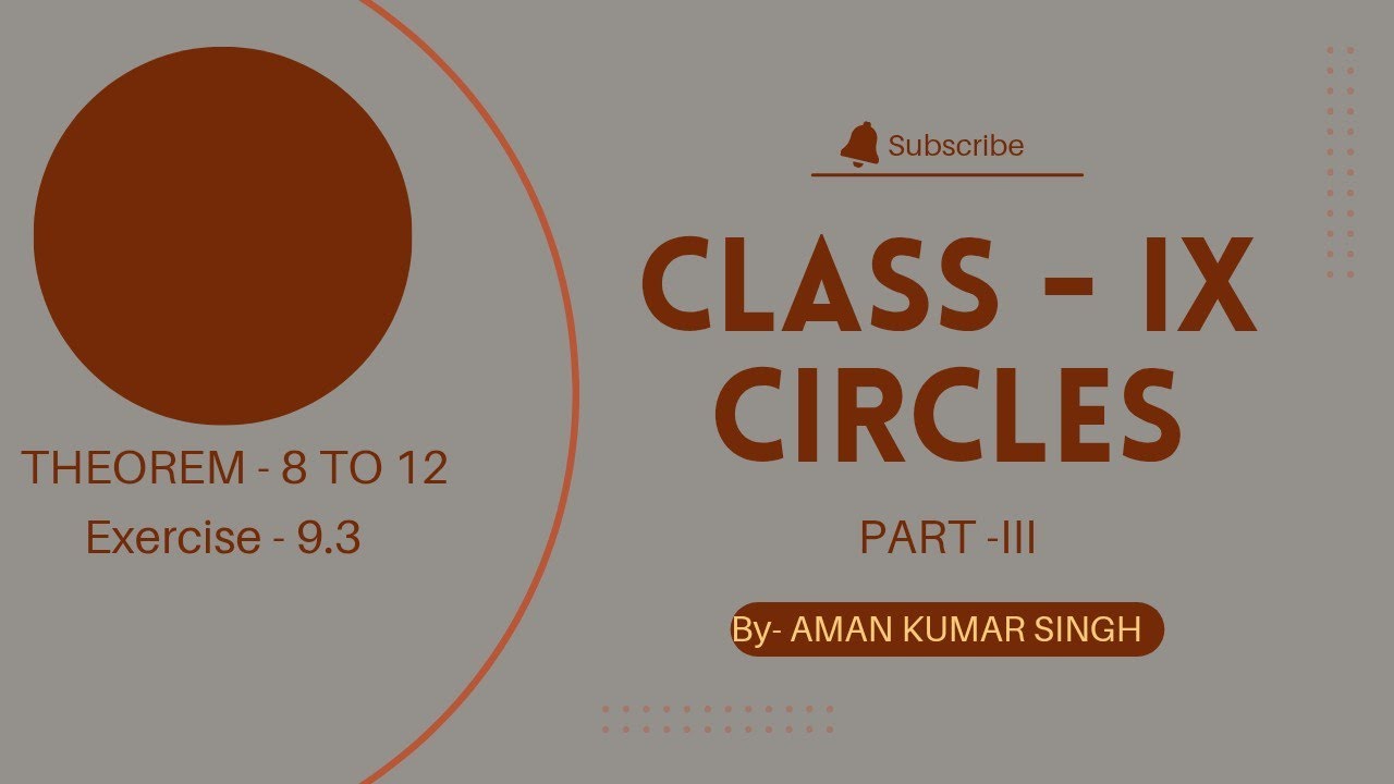 CLASS - IX (CIRCLE) PART - III - YouTube