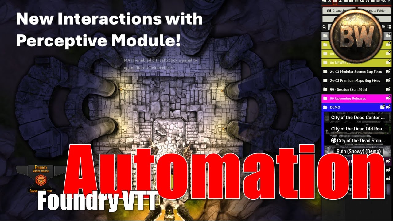Automating Foundry: Secret Doors, Rotating Fireplace, Macros, Perceptive, Active Effects - YouTube