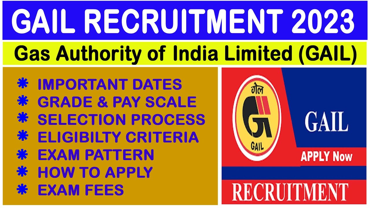 GAIL Recruitment 2023 | GAIL Notification 2023 - Exam Date,Pattern, etc ...