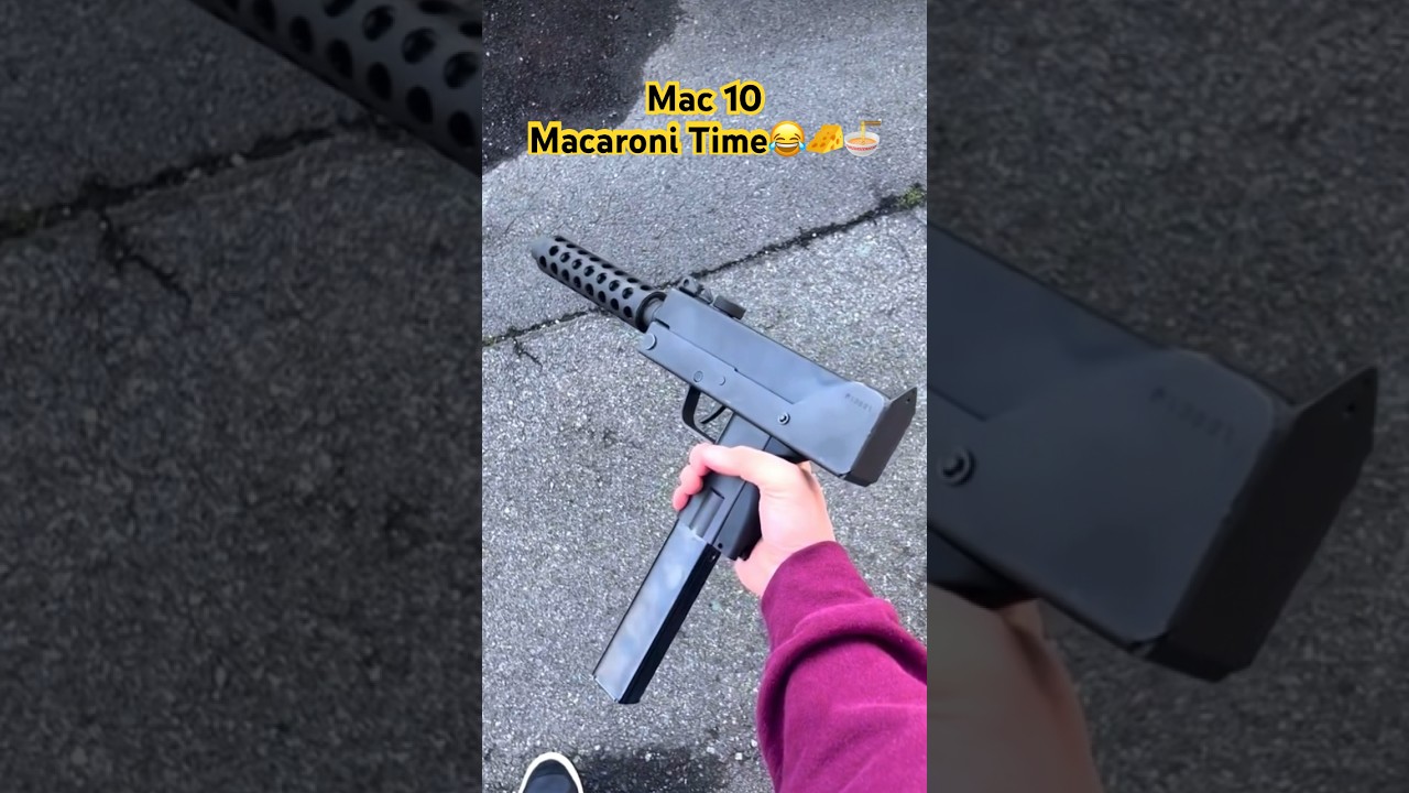 Mac 10 Macaroni Time💛🧀🔥💫 #fypシ゚viral #gun #funny #pistol #reels #viral ...