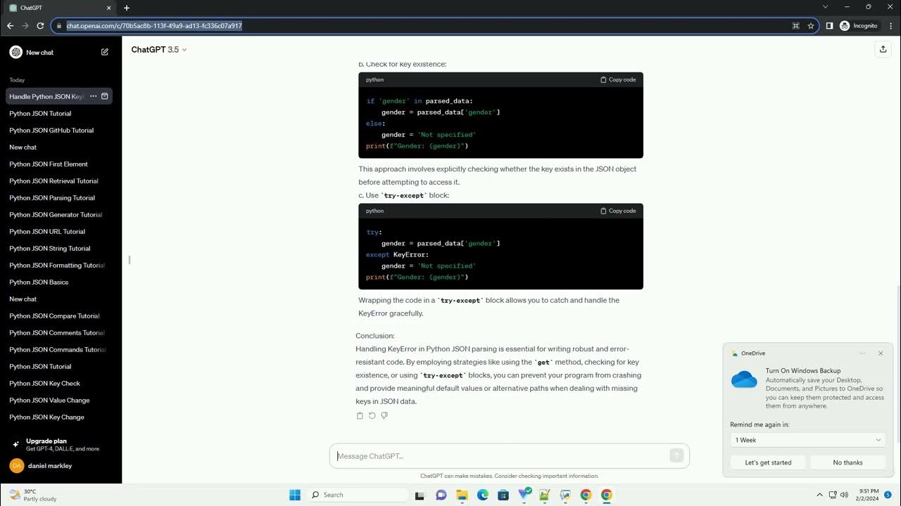 python json keyerror - YouTube