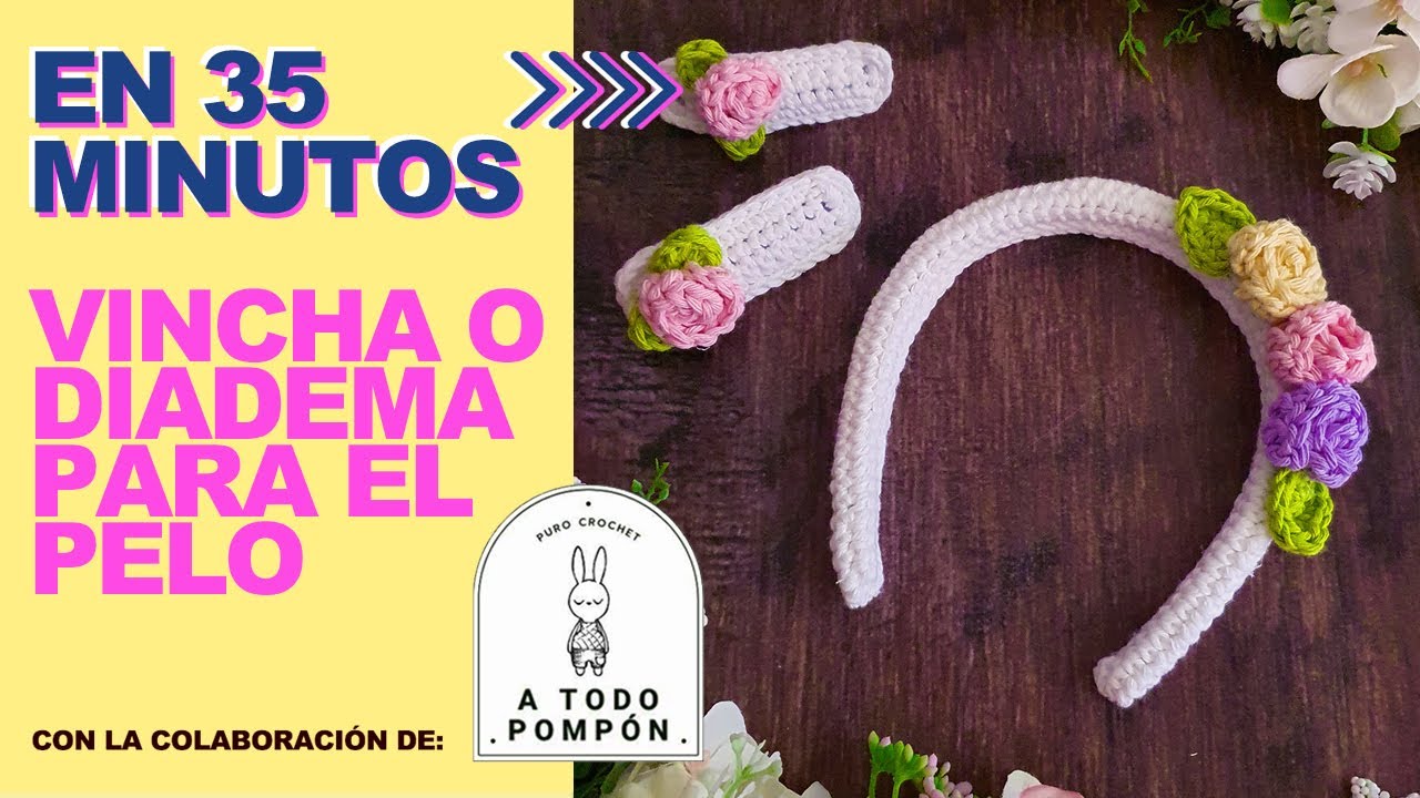 En SOLO 35 MINUTOS tejemos esta BELLEZA de VINCHA FLORAL ideal para ...