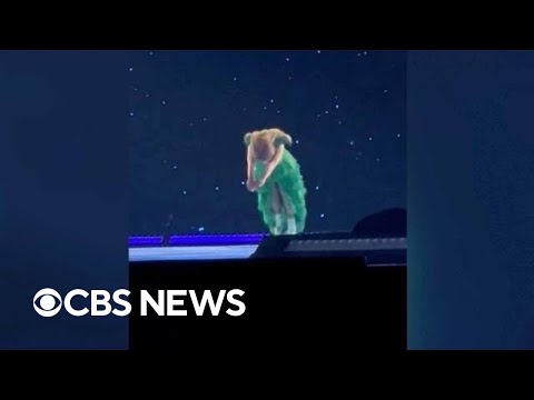 Taylor Swift takes a nose dive on stage