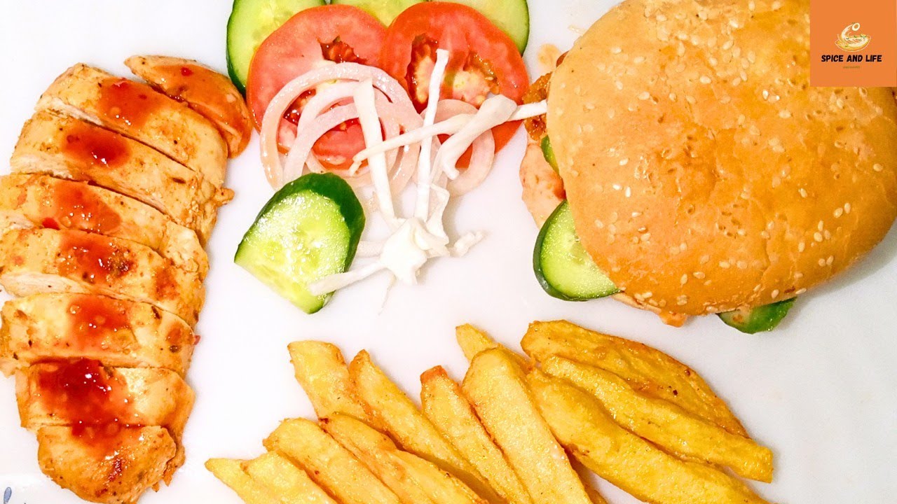 EASY CHICKEN STEAK WITH STEAK BURGER| QUICK EASY RECIPE| CHICKEN,STEAK ...