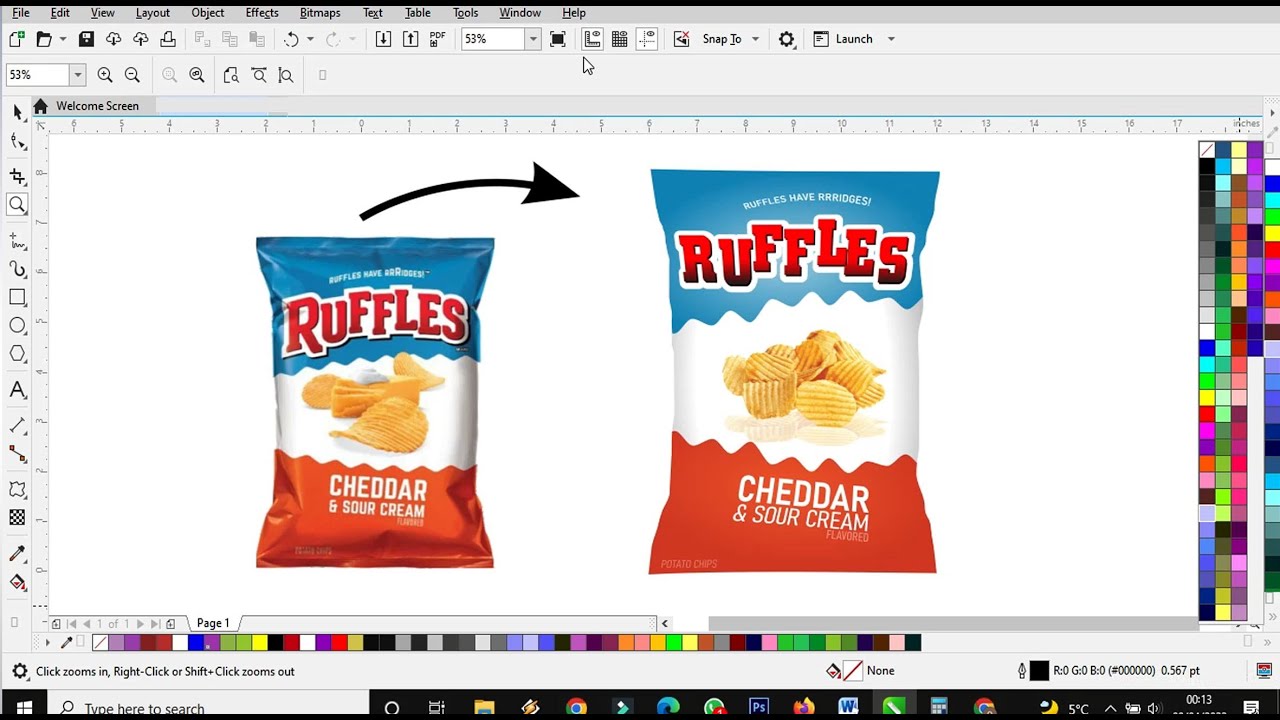 CHIPS PACKAGE DESIGN / CORELDRAW TUTORIALS / GRAPHIC DESIGN TIPS - YouTube