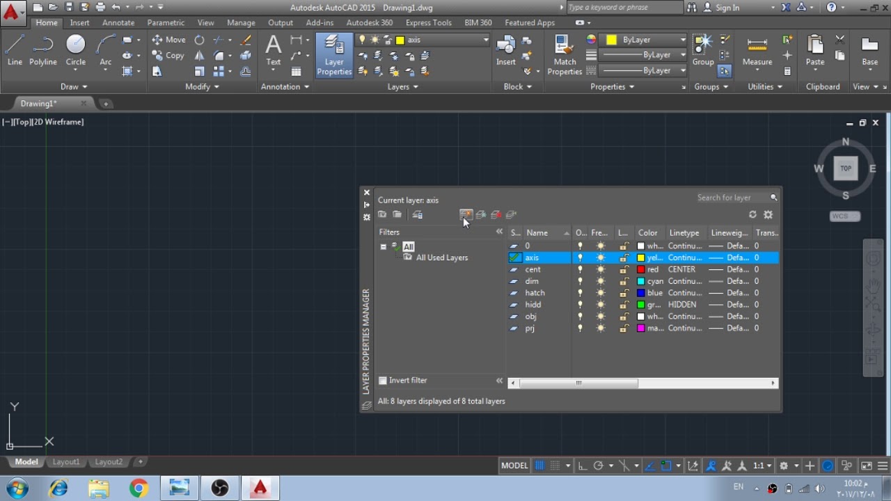 autocad projection \ layers - YouTube