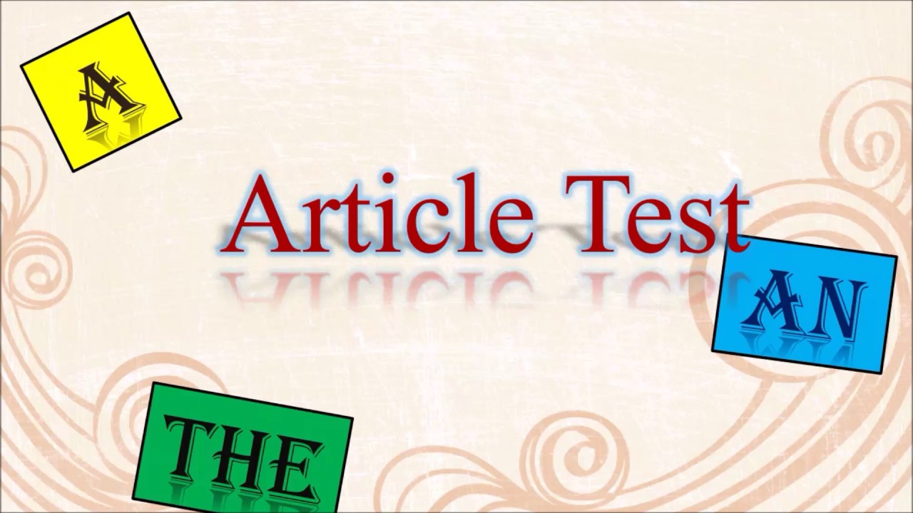 Article Test | Article practice set - YouTube