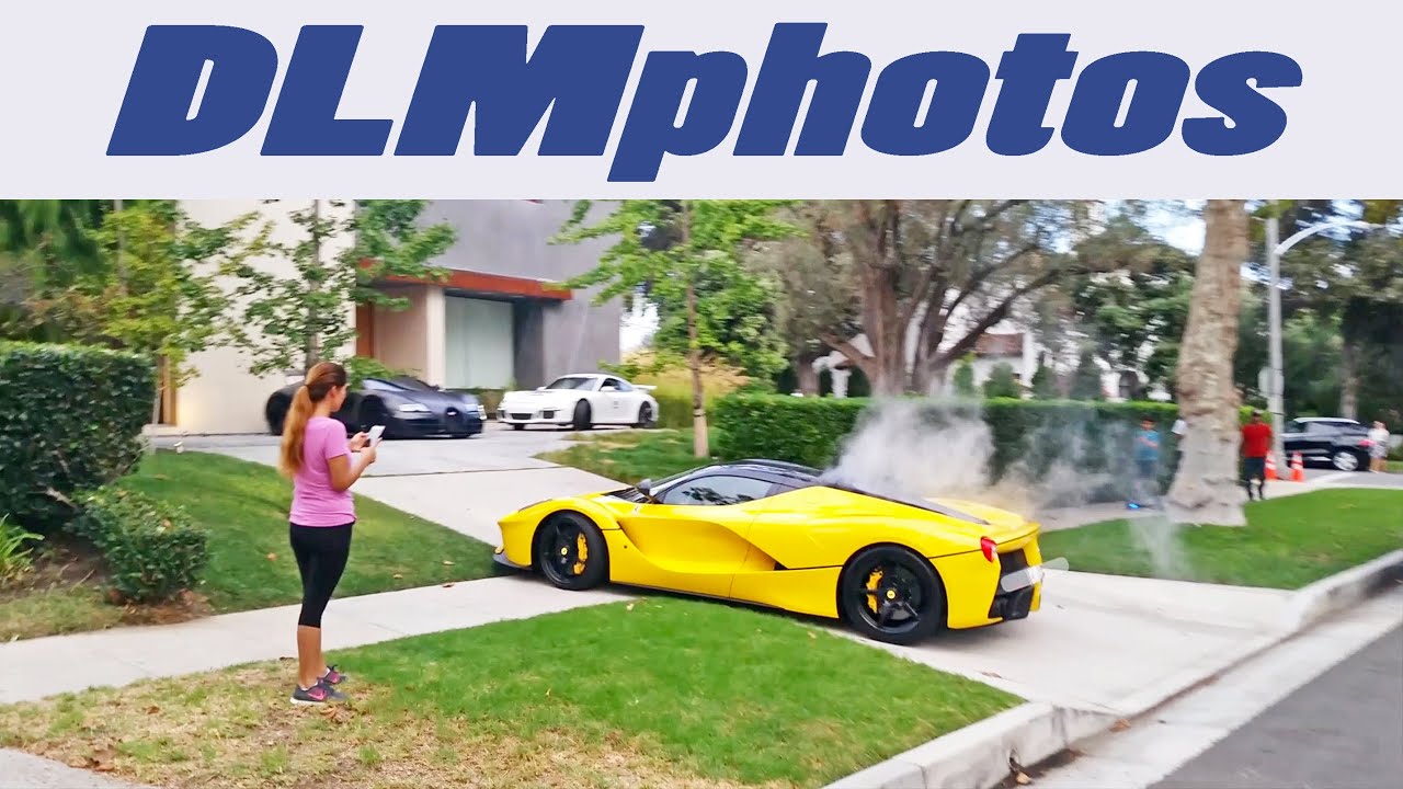 Ferrari LaFerrari NEAR CRASH, BURNOUT, REVVING & SMOKING in a ...