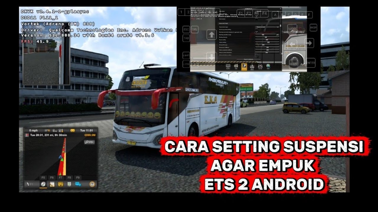 Ets 2 android || tutorial cara setting suspensi agar empuk di ets2 ...
